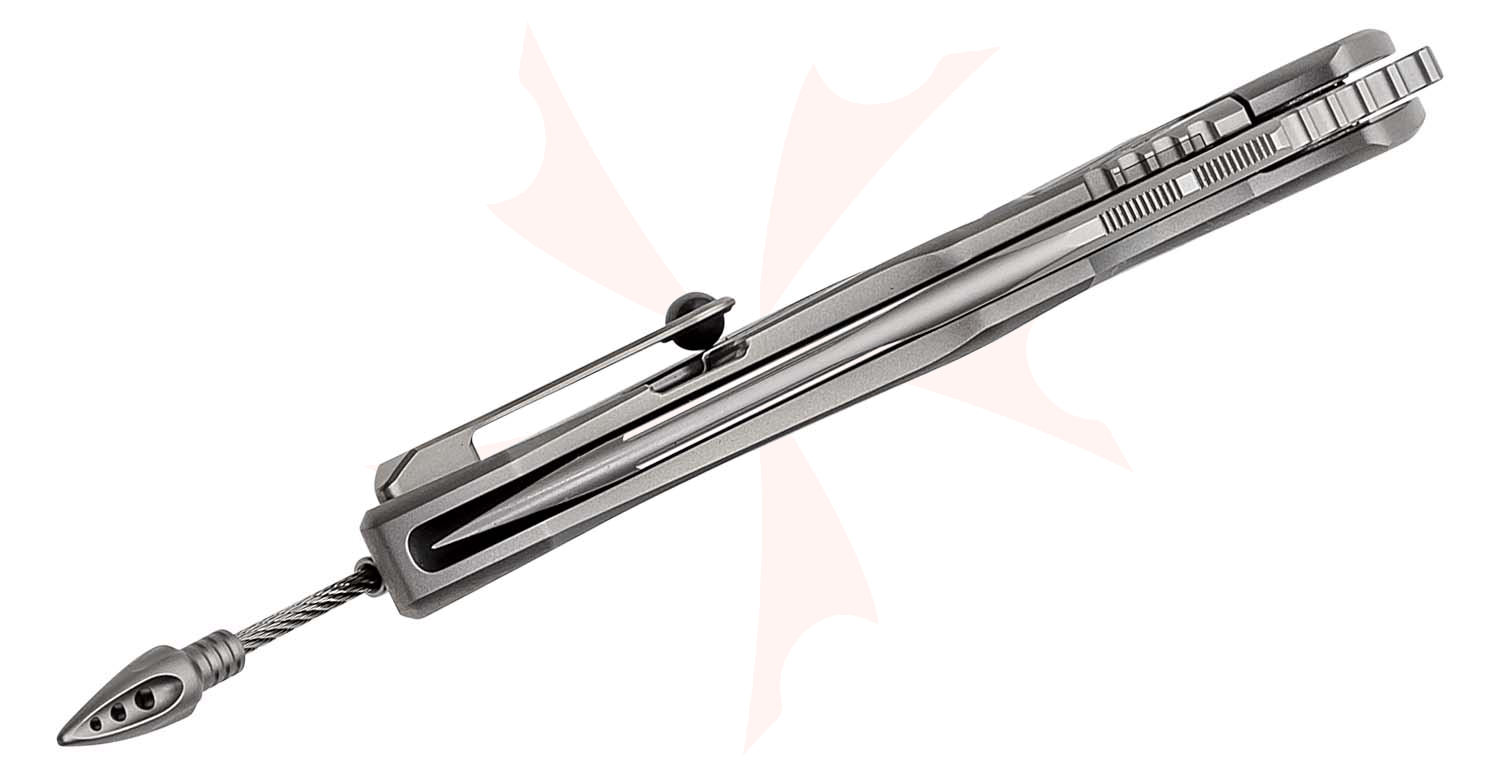 Microtech Anax Manual Folding Knife 3.7" M390 Blasted Drop Point Blade ...