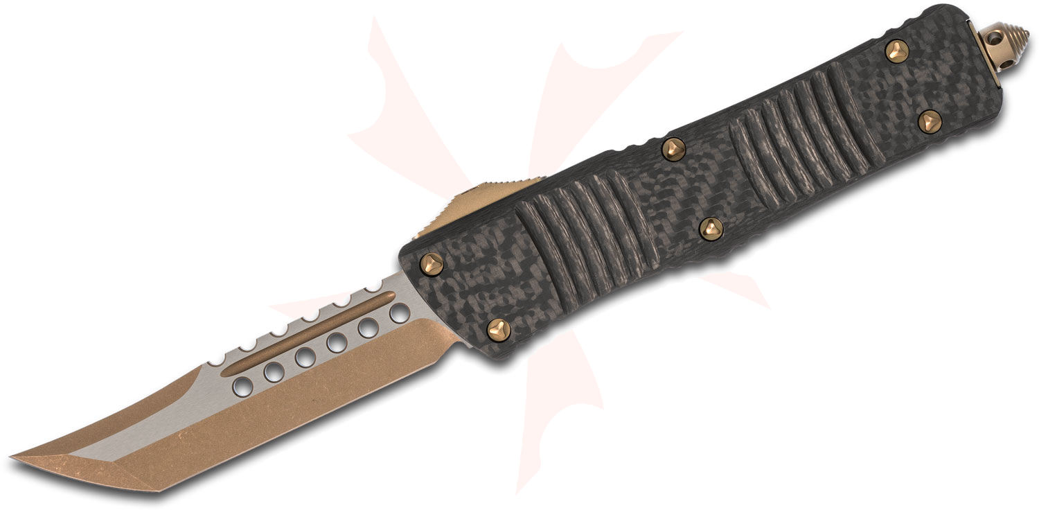 Microtech Special Combat Troodon AUTO OTF 3.75" Bronze Hellhound Tanto ...