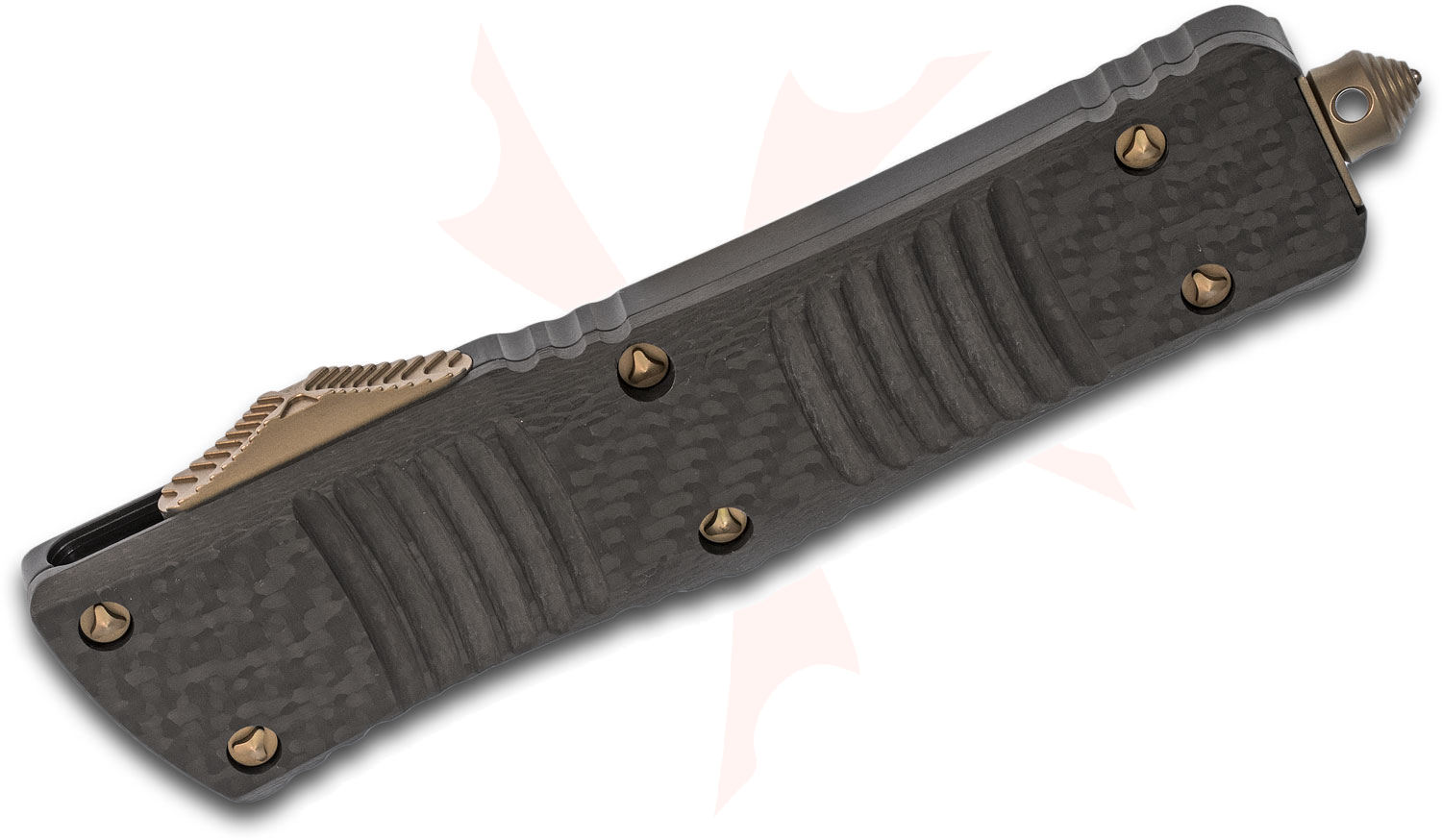 Microtech Special Combat Troodon AUTO OTF 3.75" Bronze Hellhound Tanto ...
