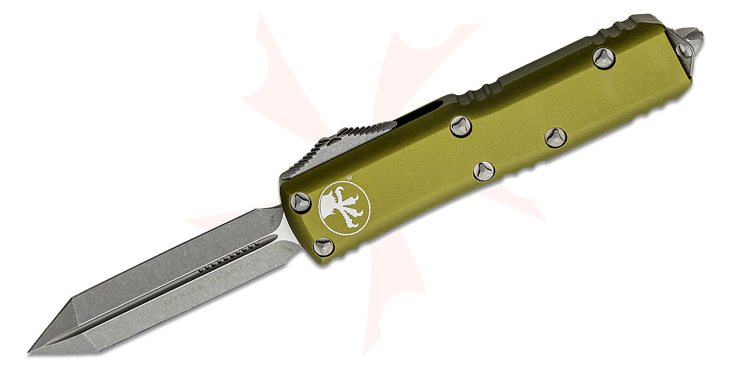 Microtech 230-10APOD Spartan UTX-85 AUTO OTF 3" Apocalyptic Double Edge ...