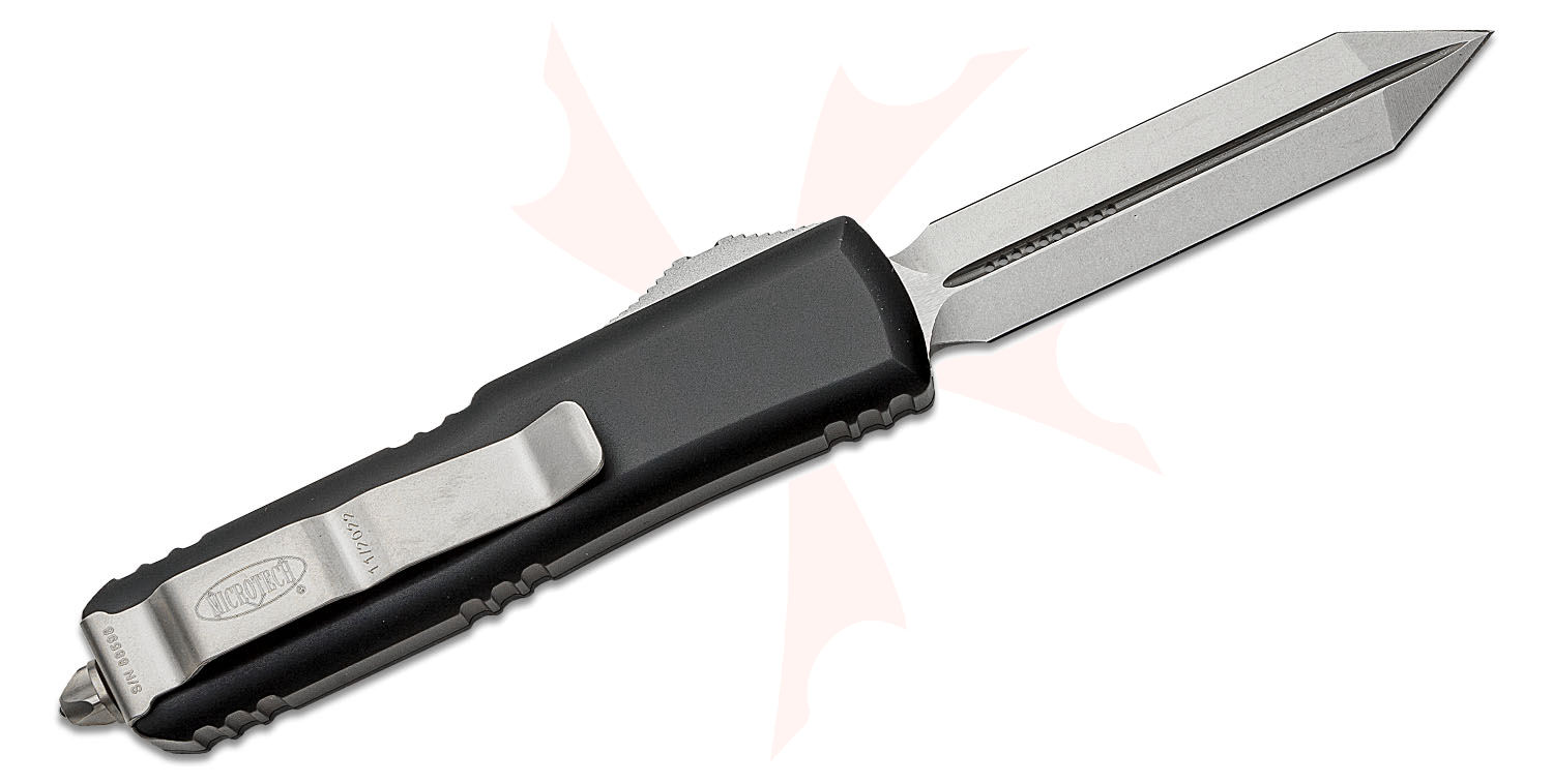 Microtech 230-10 Spartan UTX-85 AUTO OTF 3" Stonewashed Double Edge ...