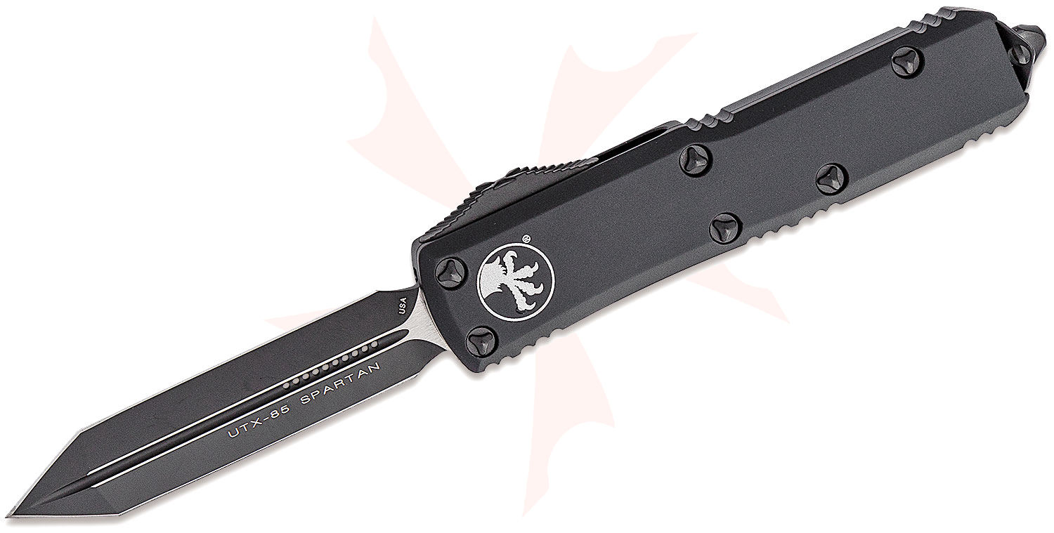Microtech 230-1T Spartan UTX-85 Tactical AUTO OTF Knife 3" Black Double ...