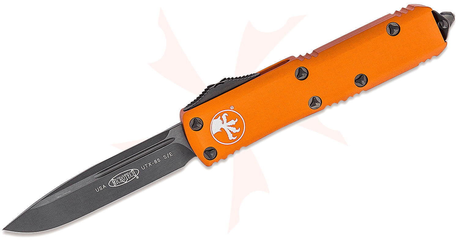 Microtech 231-1DLCTOR UTX-85 Tactical AUTO OTF Knife 3" Black DLC Drop ...