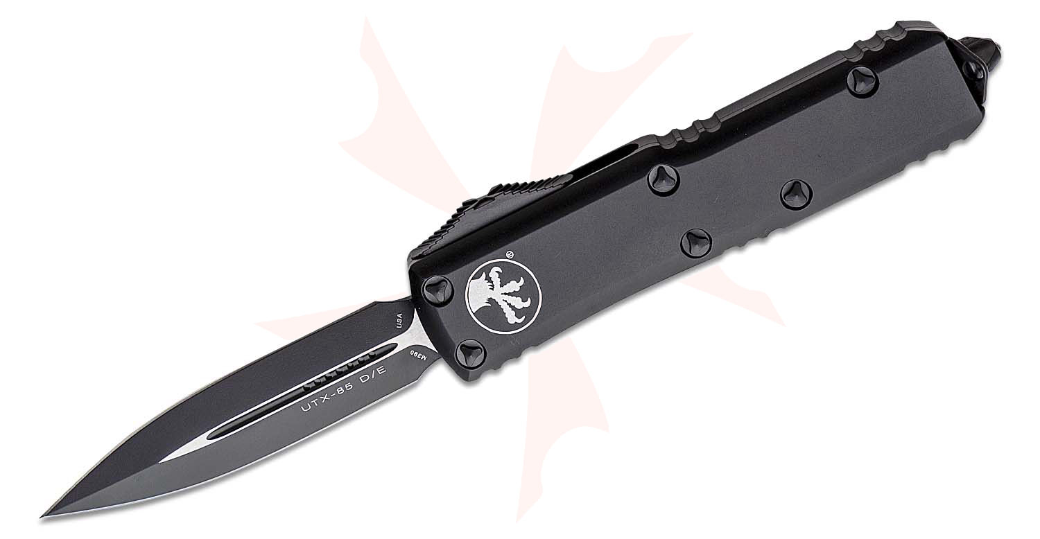 Microtech 232-1T UTX-85 Tactical AUTO OTF Knife 3" Black Double Edge ...