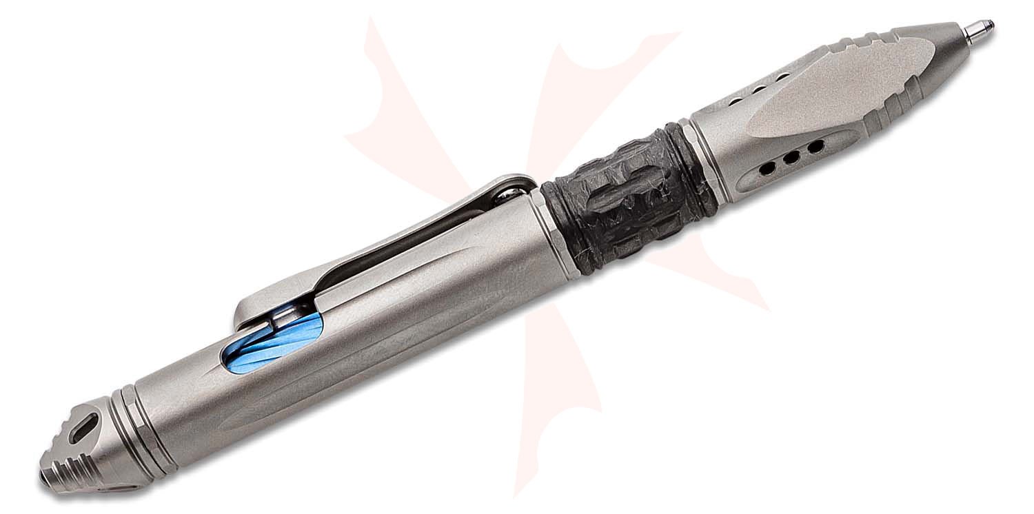 Microtech Kyroh Mini Bead Blasted Bolt-Action Titanium Pen with Pocket ...