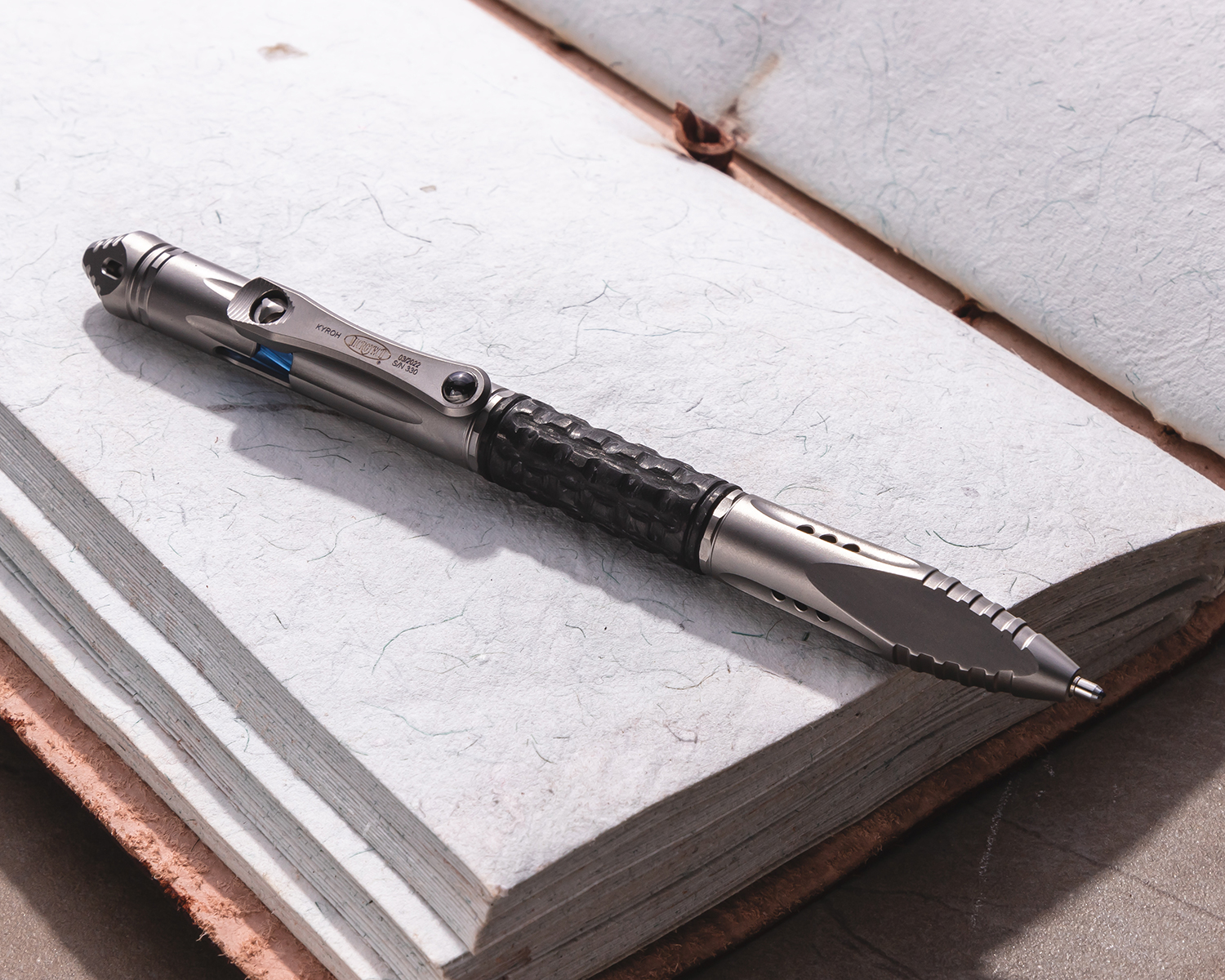 Microtech Kyroh Standard Bead Blasted Bolt-Action Titanium Pen with ...