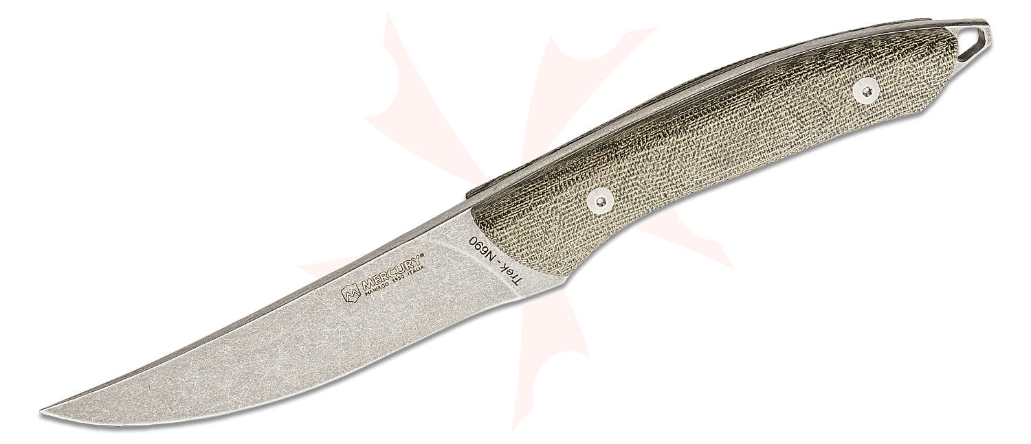Mercury Knives 925-25CVC Trek Fixed Blade Knife 4.5" Stonewashed ...