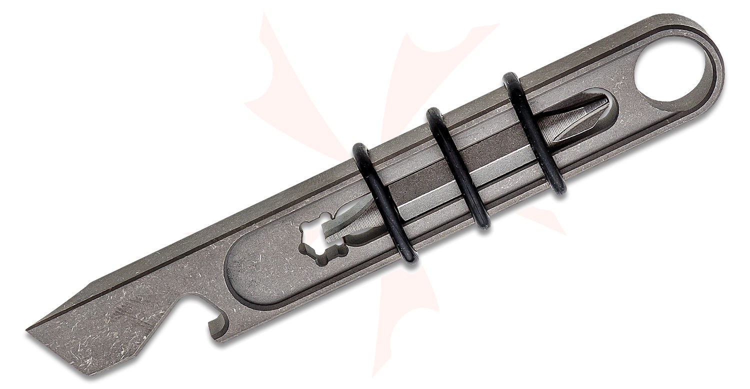 Jason Tietz Ursa Tumbled Titanium Pry Tool, 4.5" Overall, Black ...