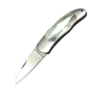MOKI Procyon, Black & White Pearl Liner Lock Plain 2.4" Blade - KnifeCenter - MK100THPRO ...