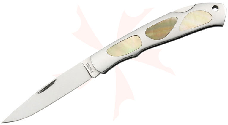 Moki MK-502 Blossom Folding Knife 2-1/2" Blade, Stainless Steel Handles ...