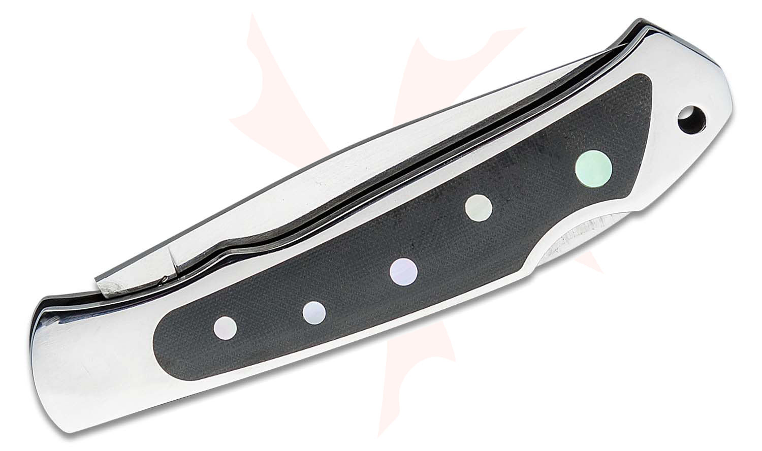 Moki Serapis Folder 2.52" VG-10 Plain Blade, Black M.O.P. & Green Sea ...