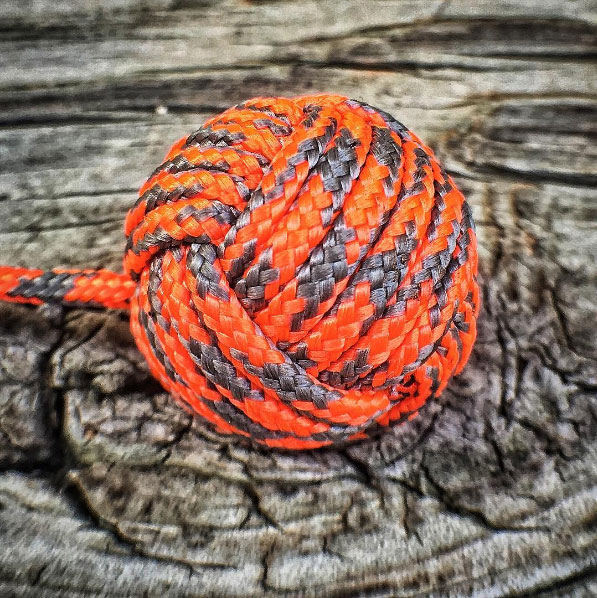 Monkey Fist Begleri KnifeCenter Exclusive 5.5" Orange/Gray Paracord ...