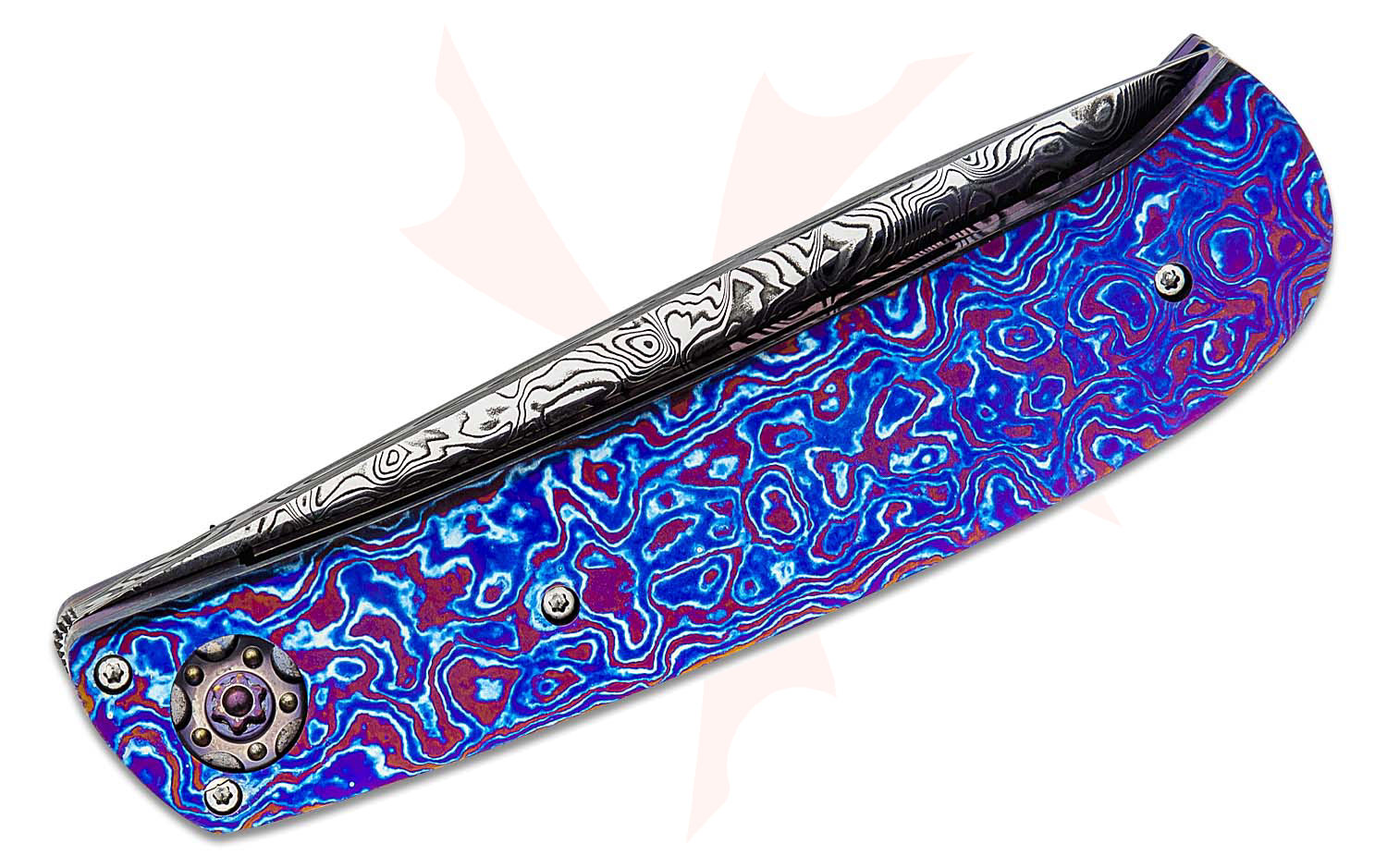 George Muller Custom LL-H Front Flipper Knife 3" Vinland Damasteel ...