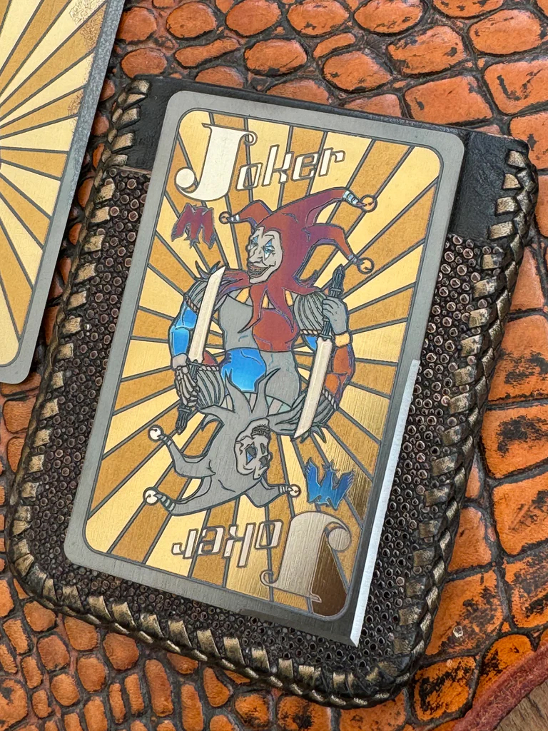 Mummert Knives Custom CC-L Titanium Credit Card Style Knife, Joker Card ...