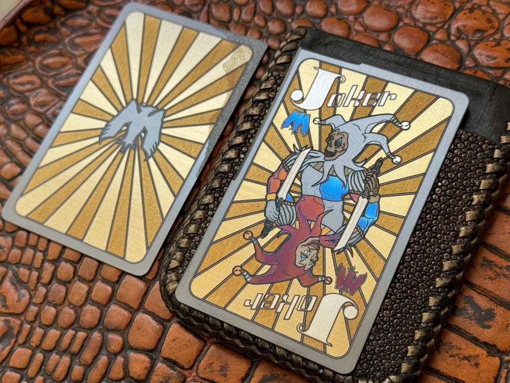 Mummert Knives Custom CC-L Titanium Credit Card Style Knife, Joker Card ...