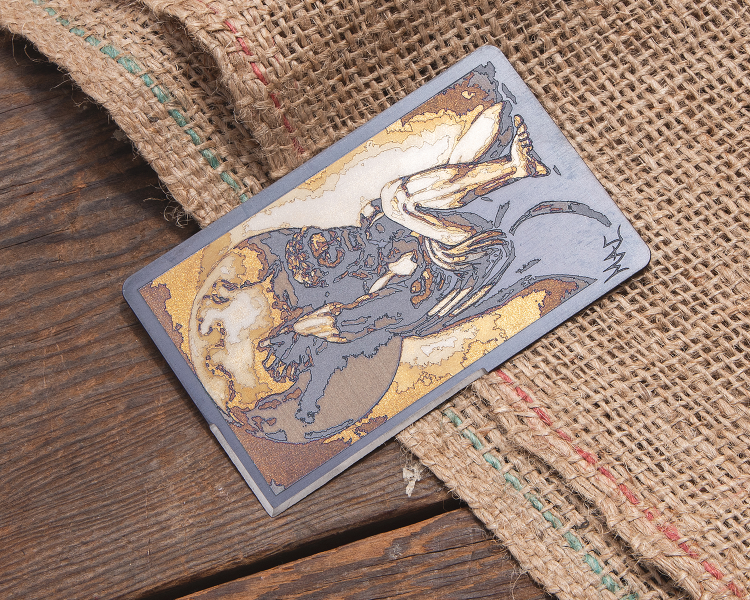 Mummert Knives Custom CC-L Titanium Credit Card Style Knife, Black ...