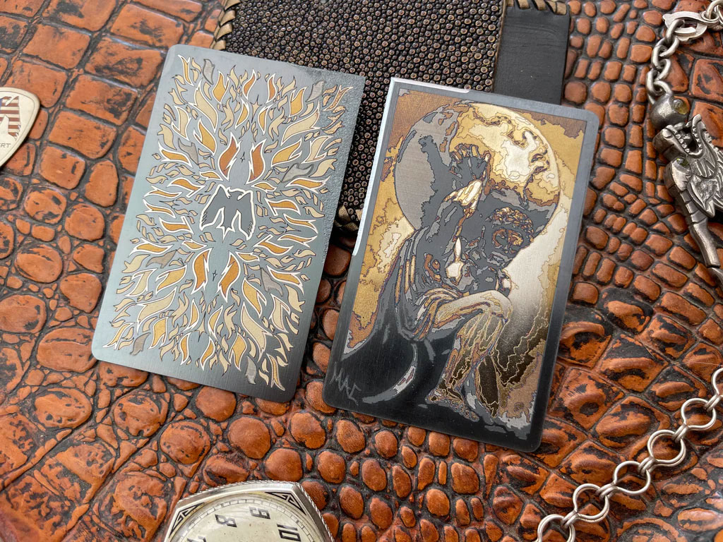 Mummert Knives Custom CC-L Titanium Credit Card Style Knife, Black ...