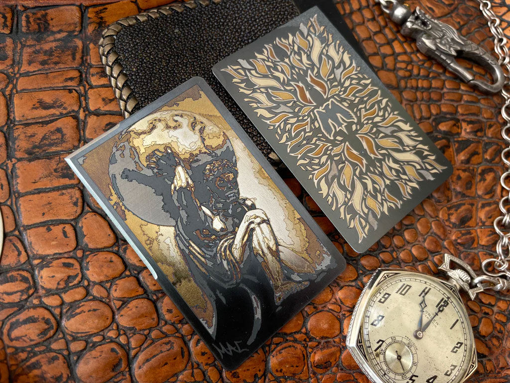 Mummert Knives Custom CC-L Titanium Credit Card Style Knife, Black ...