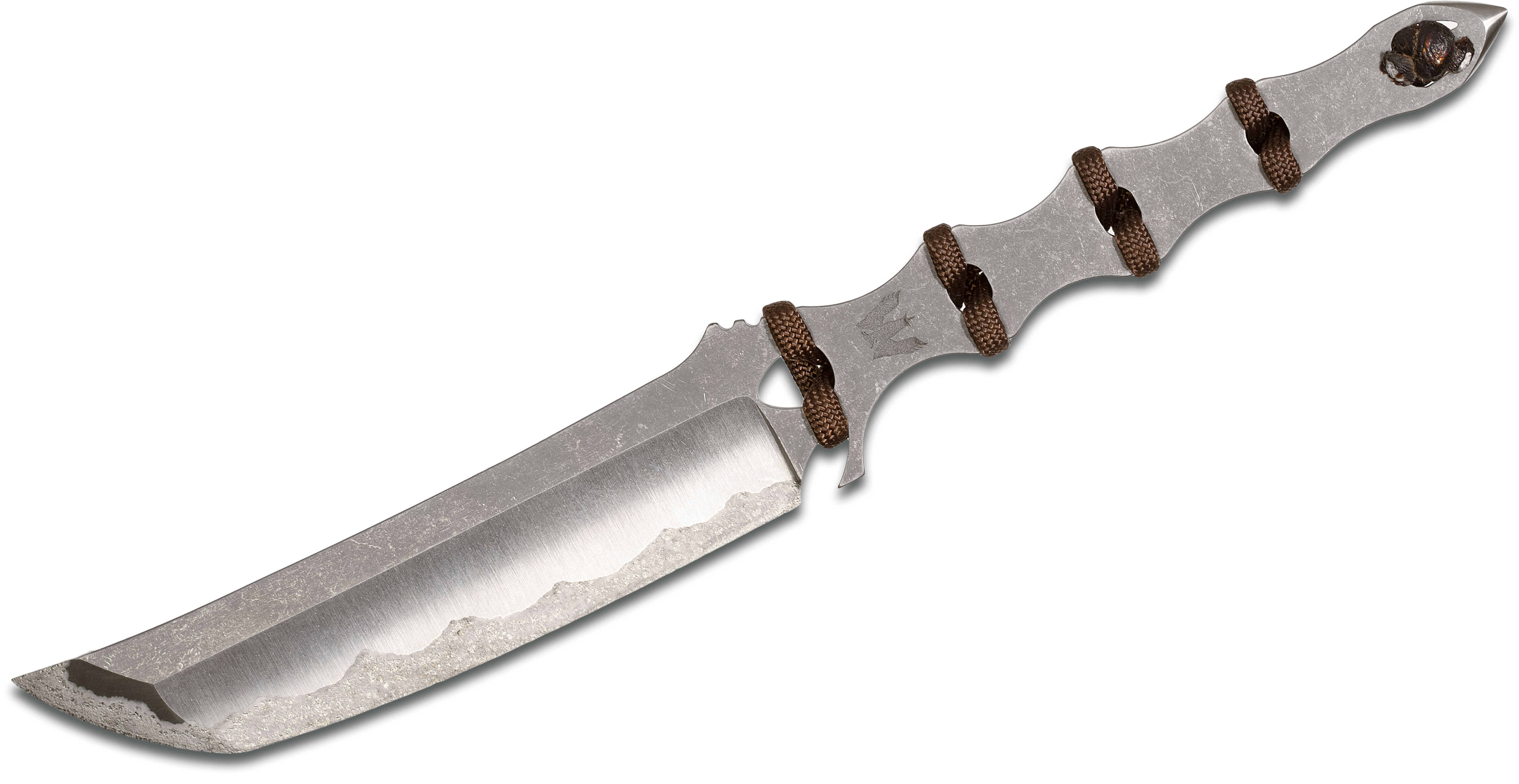 Mummert Knives Custom YT-XL Fixed 4.75" Titanium Tanto Blade, Brown ...
