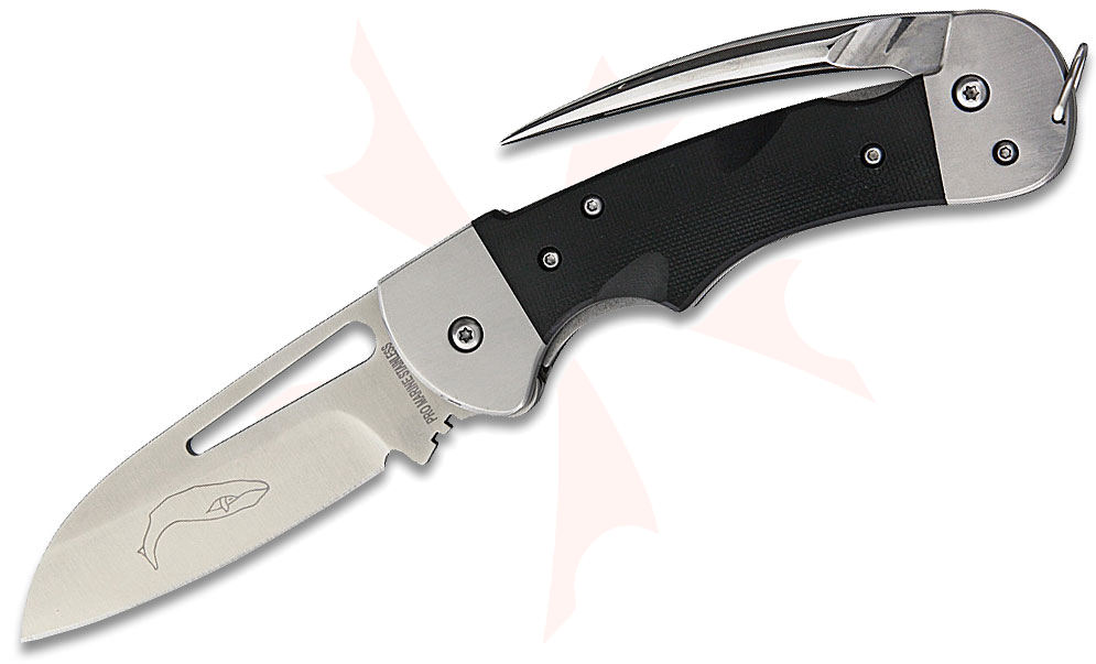 Myerchin BF300 Generation 2 Captain Pro Rigging Knife 3.25" Sheepsfoot Blade, Black G10 Handles ...