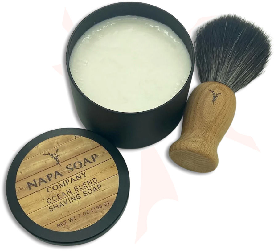 Napa Soap Company Black Tin Shaving Soap Gift Set, Ocean Blend ...
