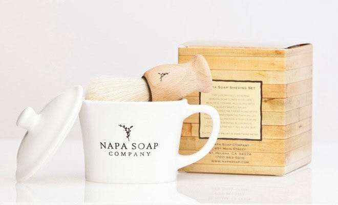 Napa Soap Company Ceramic Shaving Soap Gift Set, Lavender Cedar ...