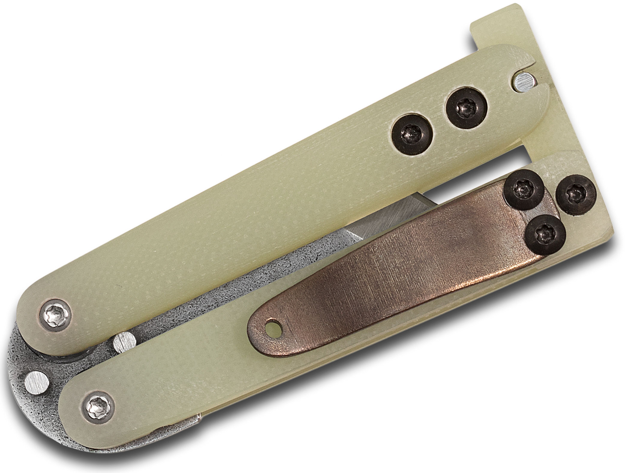 Nathan Dewey Custom Gremlin Balisong 2.125" 440C Reverse Tanto Blade ...