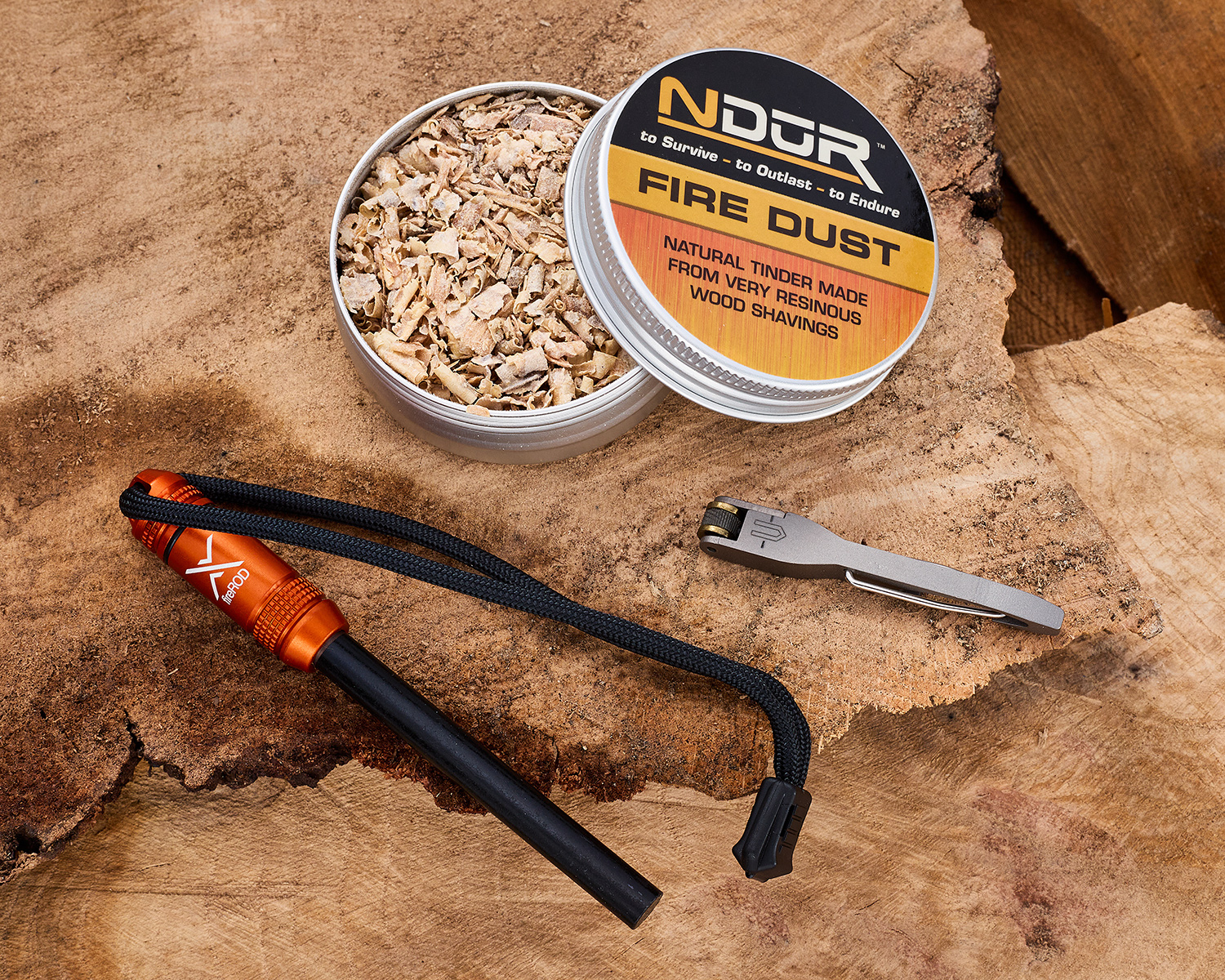NDūR Fire Dust, Wood Shavings Tinder Fire Starter - KnifeCenter - 22010