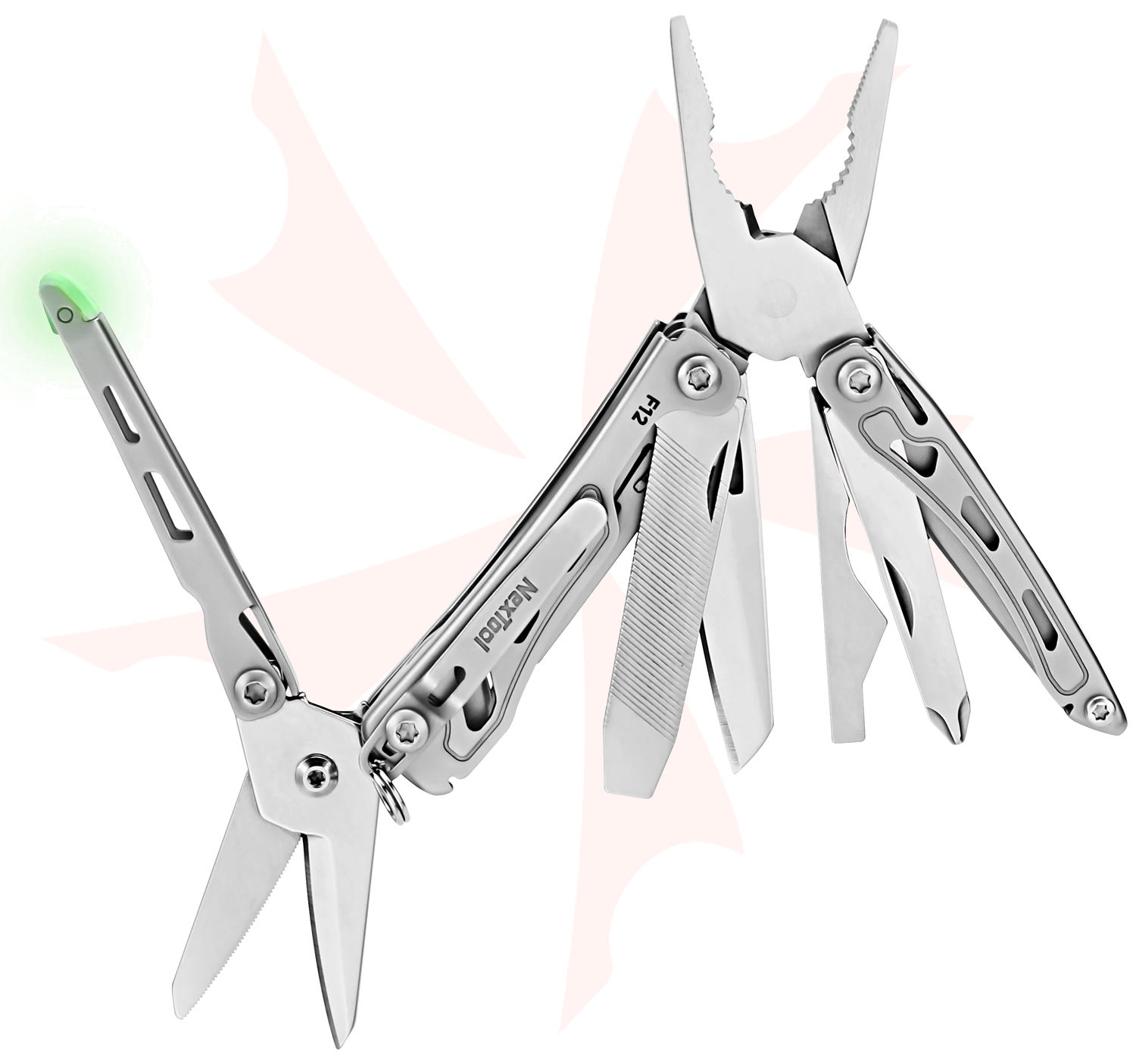 NexTool Mini Flagship F12 Multi-Tool, Silver Stainless Steel Handles ...