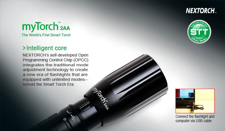 NexTORCH myTorch 2AA Smart Torch Unlimited Modes LED Flashlight, 140 Max Lumens - KnifeCenter ...