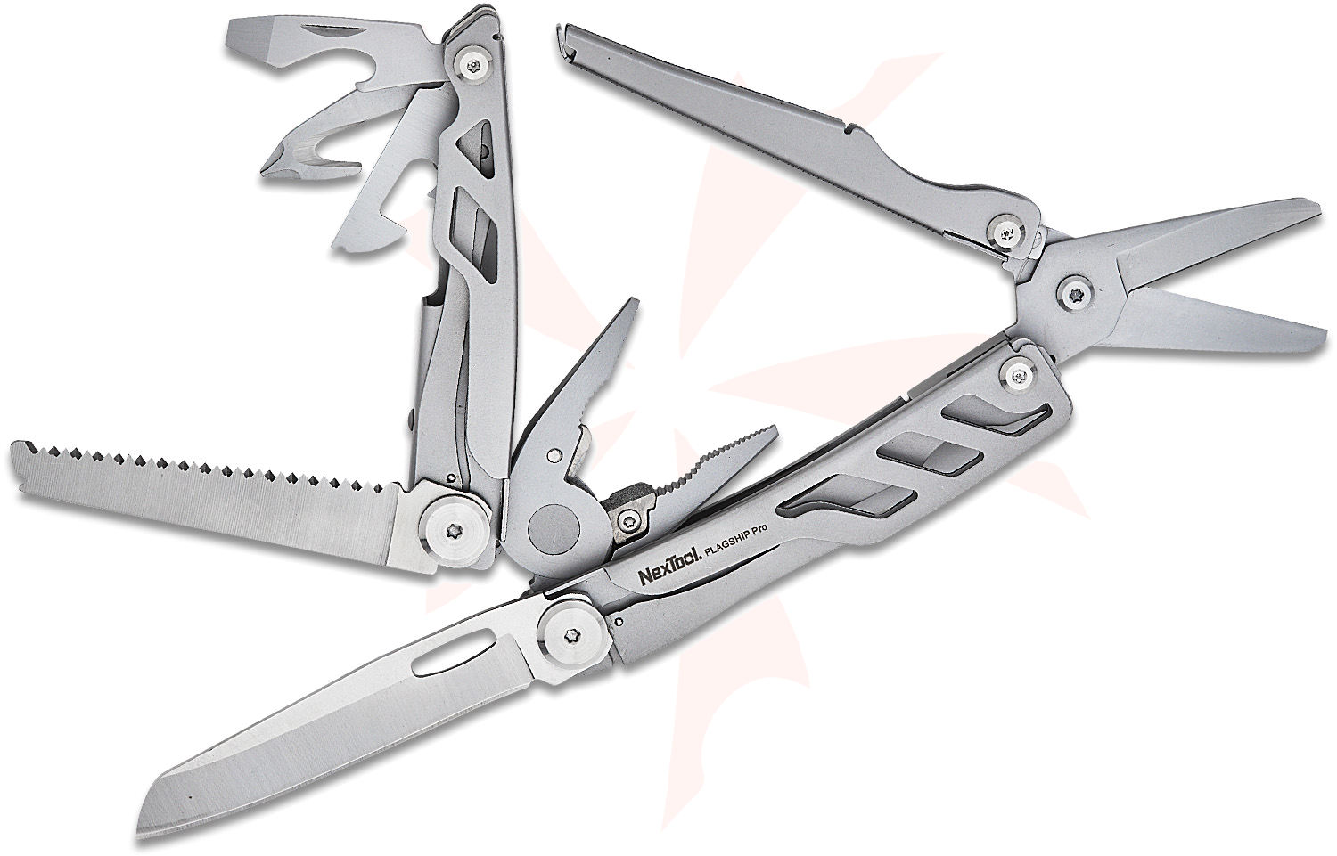 NexTORCH NexTool Flagship Pro Multi-Tool, Silver Stainless Steel Handles, Black Nylon Sheath ...