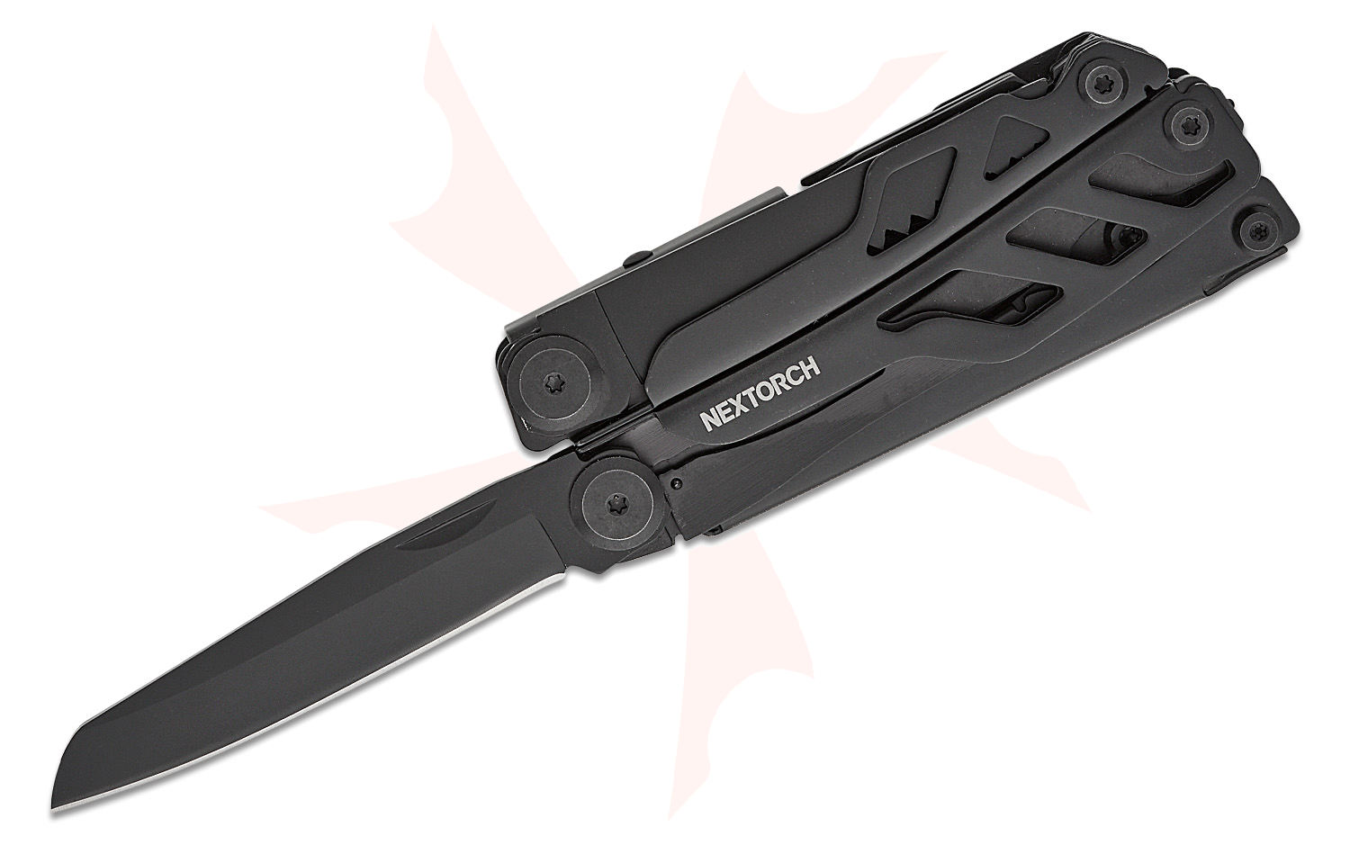 NexTORCH NexTool MT10 16-in-1 Multi-Tool, Black Stainless Steel Handles, Black Nylon Sheath ...