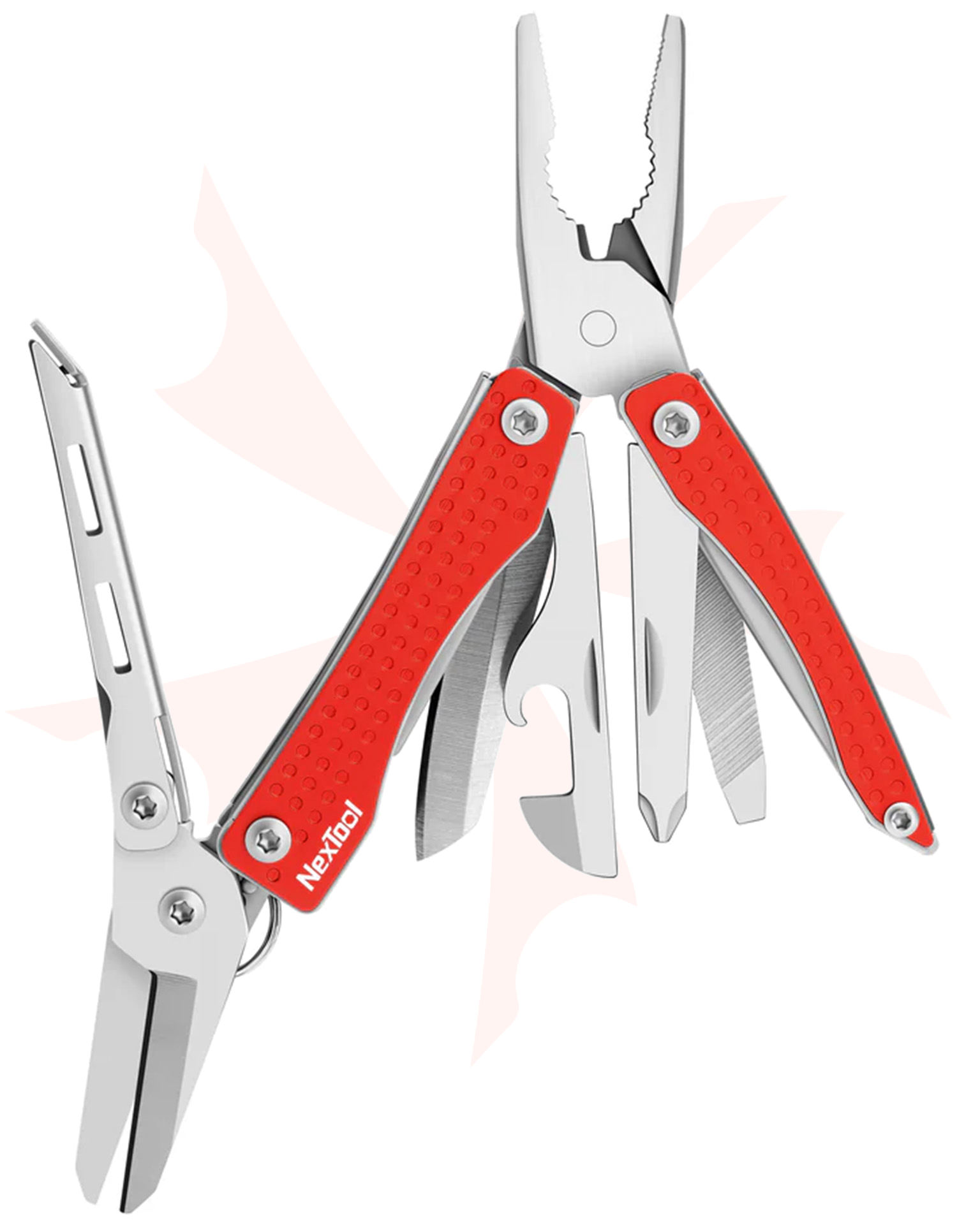NexTool Mini Flagship Multi-Tool 2.68" Closed, Red Stainless Steel ...