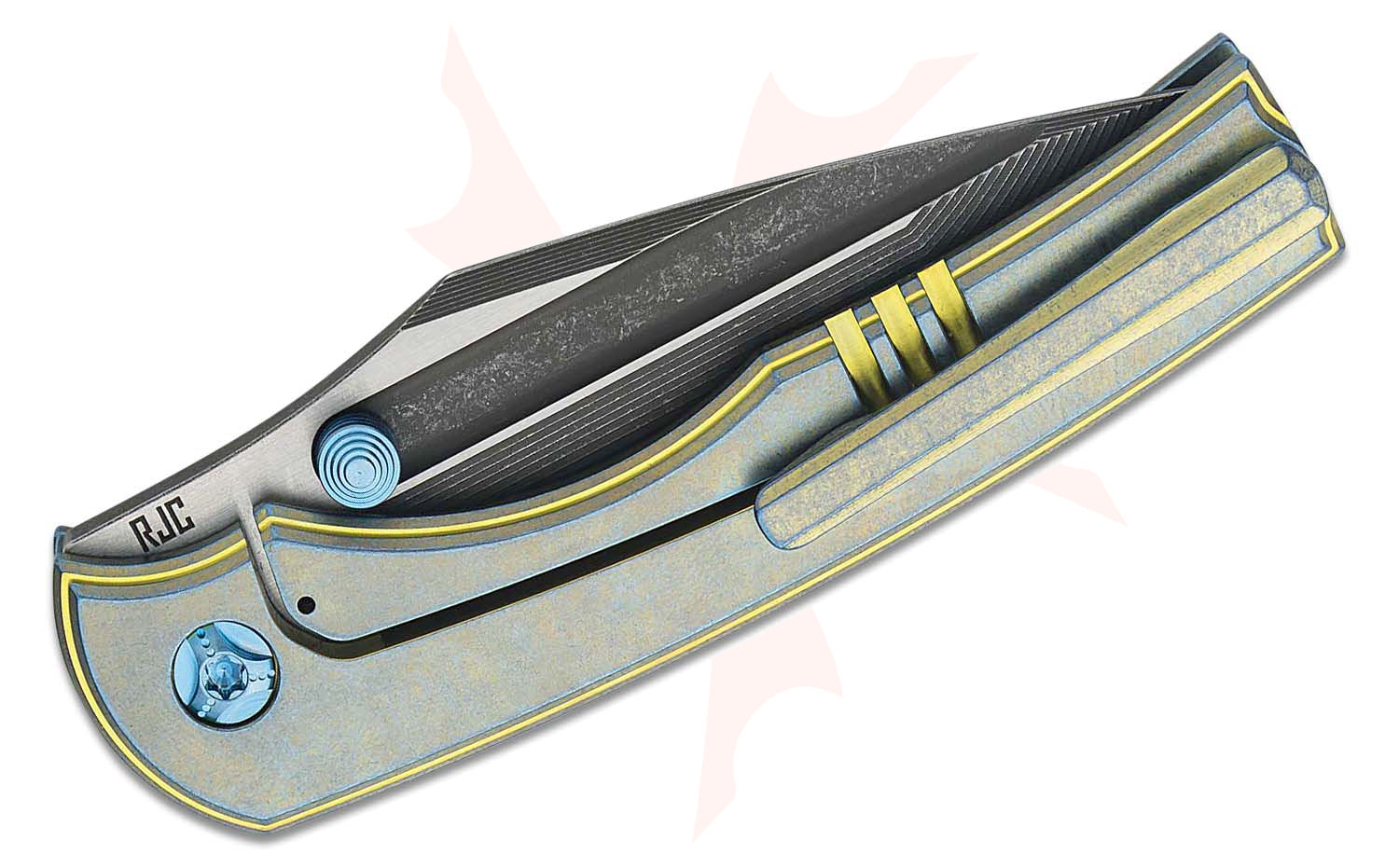 Nick Chuprin/Robert Carter Custom BBM V2 Folding Knife 3.125" Nitro-V Acid Washed Two-Tone Tanto ...