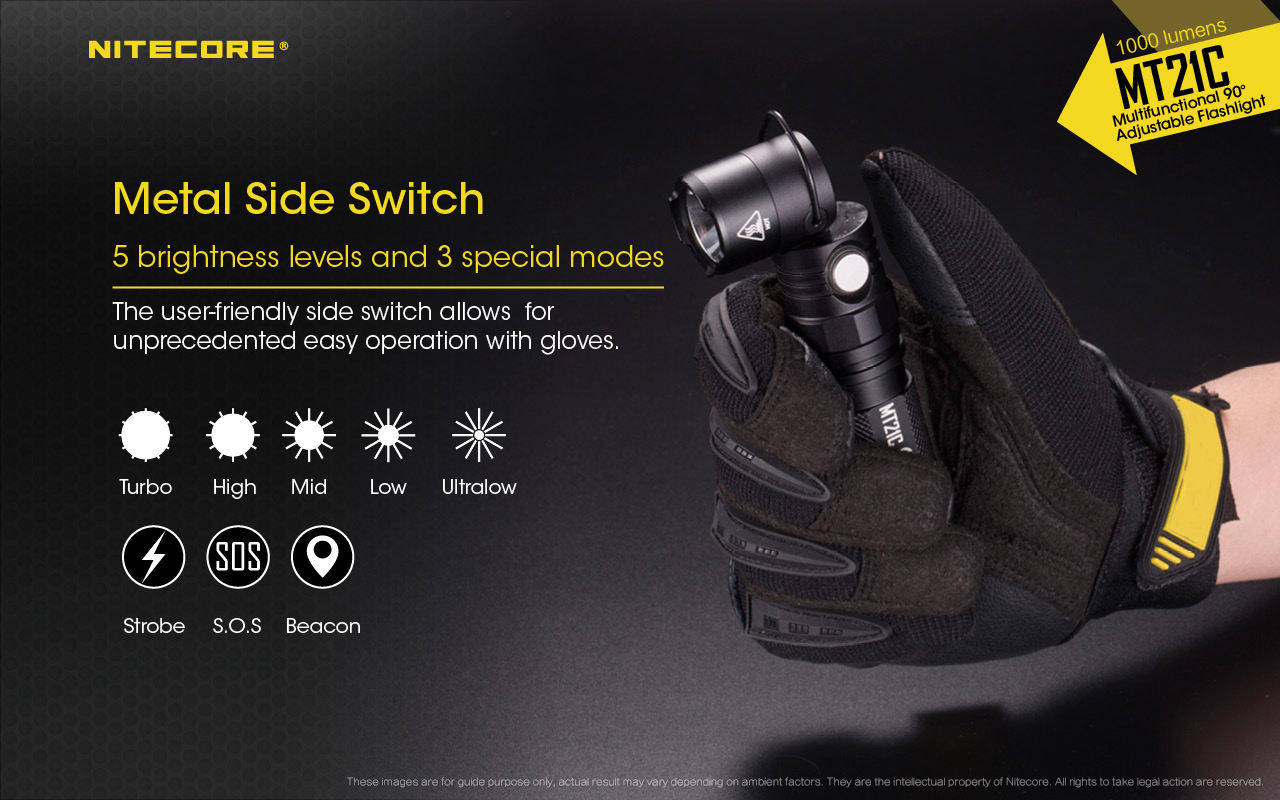 NITECORE Multi-Task CREE XP-L HD V6 LED Flashlight, 1000 Max Lumens ...