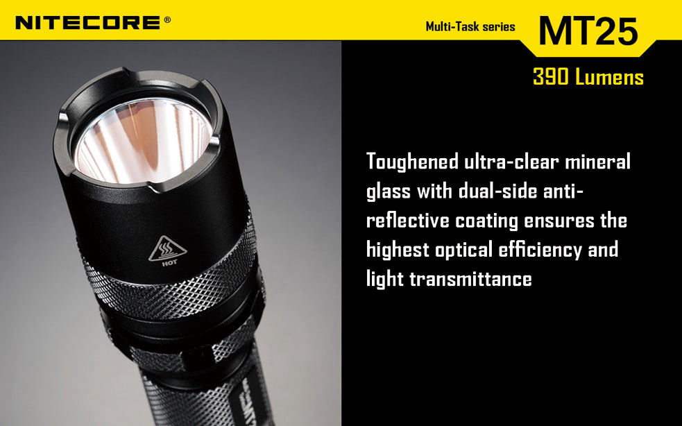 NITECORE Multi-Task MT25 CR123A LED Flashlight, 390 Max Lumens ...