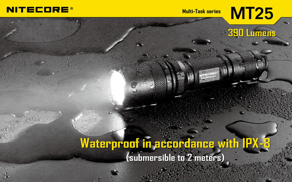 NITECORE Multi-Task MT25 CR123A LED Flashlight, 390 Max Lumens ...