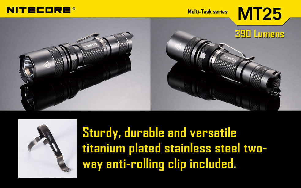 NITECORE Multi-Task MT25 CR123A LED Flashlight, 390 Max Lumens ...