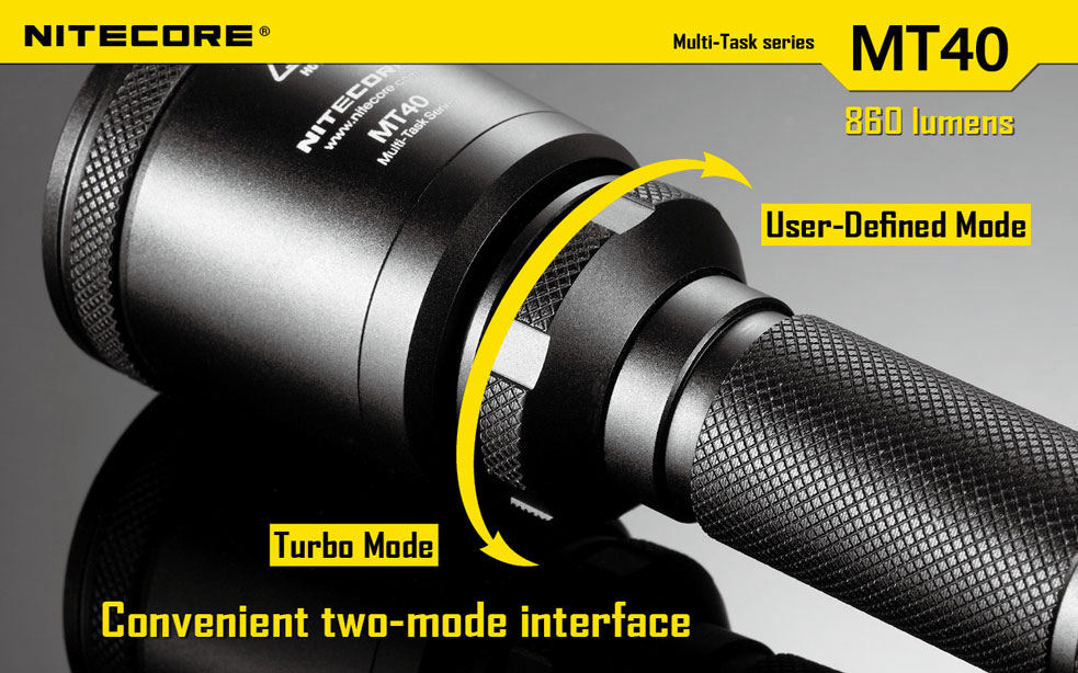 NITECORE Multi-Task MT40 CR123A LED Flashlight, 860 Max Lumens ...