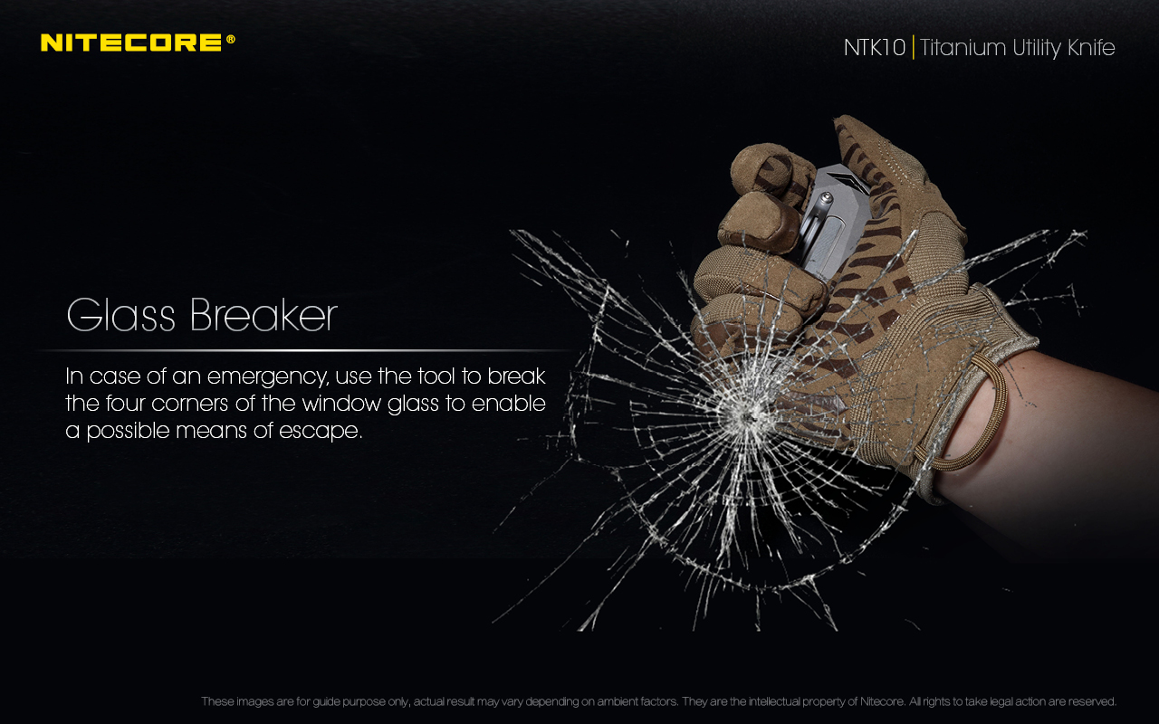 NITECORE NTK10 Titanium Utility Knife, Replaceable CKB-2 Blade, One ...