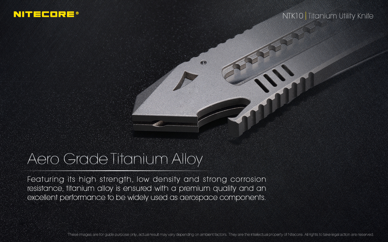 NITECORE NTK10 Titanium Utility Knife, Replaceable CKB-2 Blade, One ...