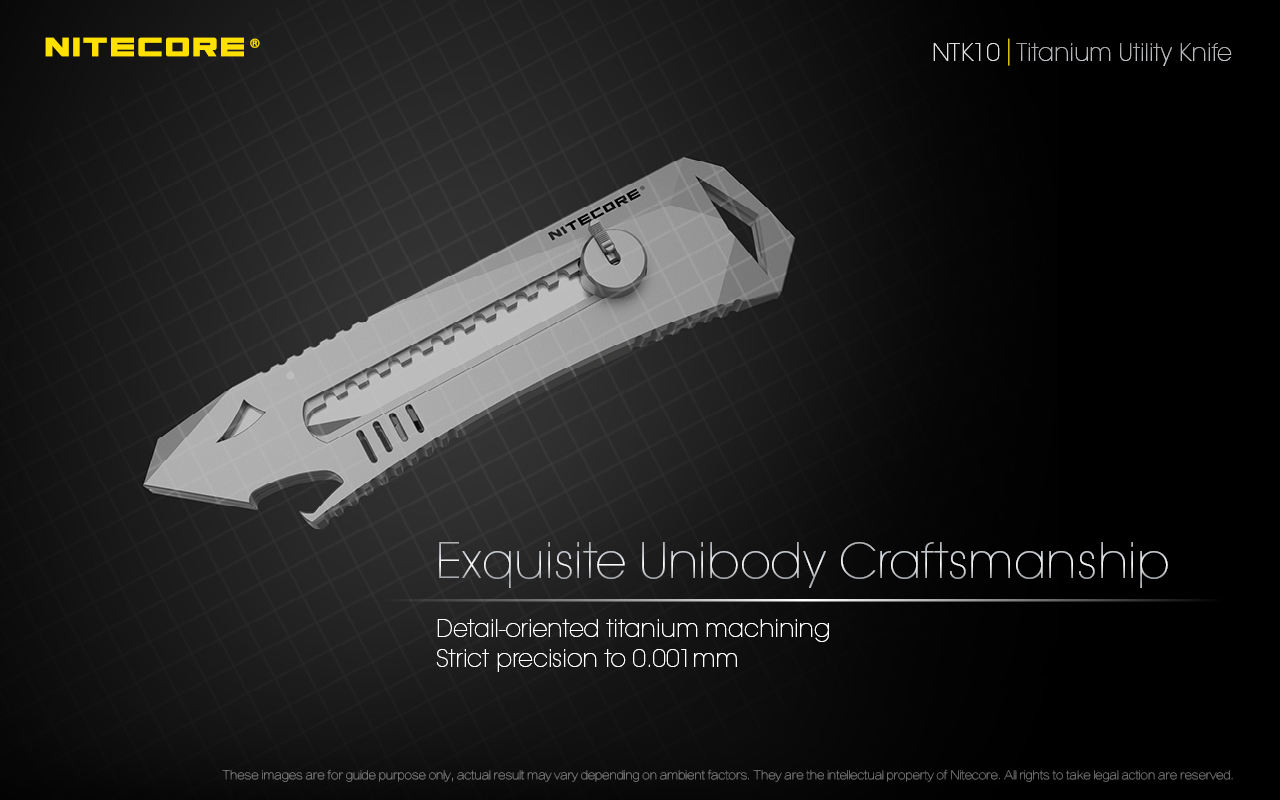 NITECORE NTK10 Titanium Utility Knife, Replaceable CKB-2 Blade, One ...