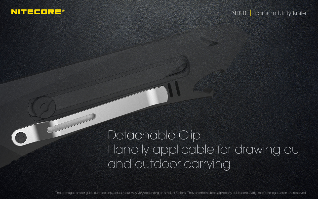 NITECORE NTK10 Titanium Utility Knife, Replaceable CKB-2 Blade, One ...