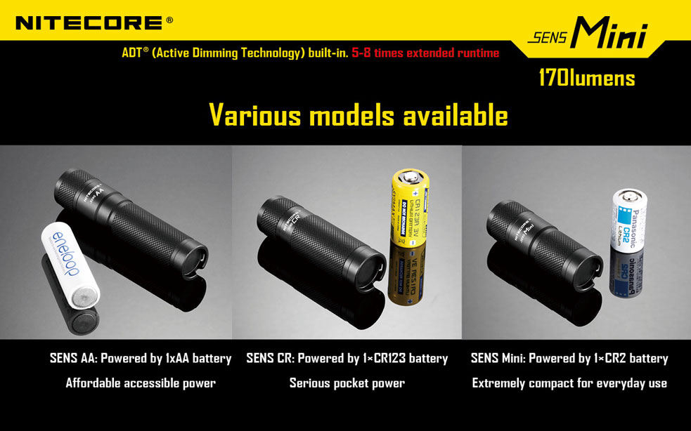 NITECORE SENSMINI CR2 LED Flashlight, 170 Max Lumens - KnifeCenter ...