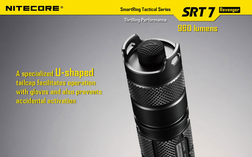NITECORE SmartRing Tactical SRT7 Revenger LED Flashlight, Black, 960 ...