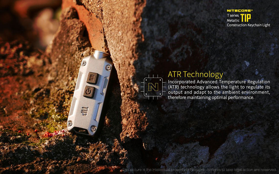 NITECORE T-Series Tip Rechargeable Keychain LED Flashlight, Silver, 360 ...