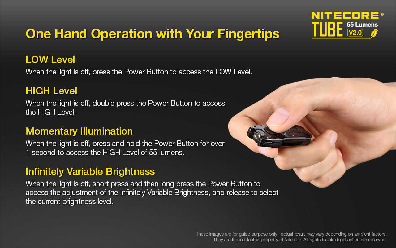 NITECORE Tube V2.0 Rechargeable Keychain LED Flashlight, Black, 55 Max ...