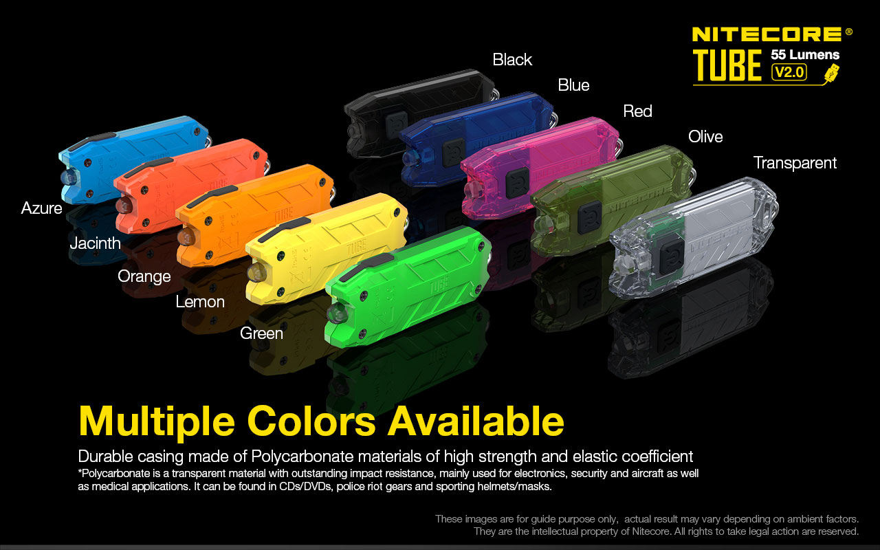 NITECORE Tube V2.0 Rechargeable Keychain LED Flashlight, Black, 55 Max ...