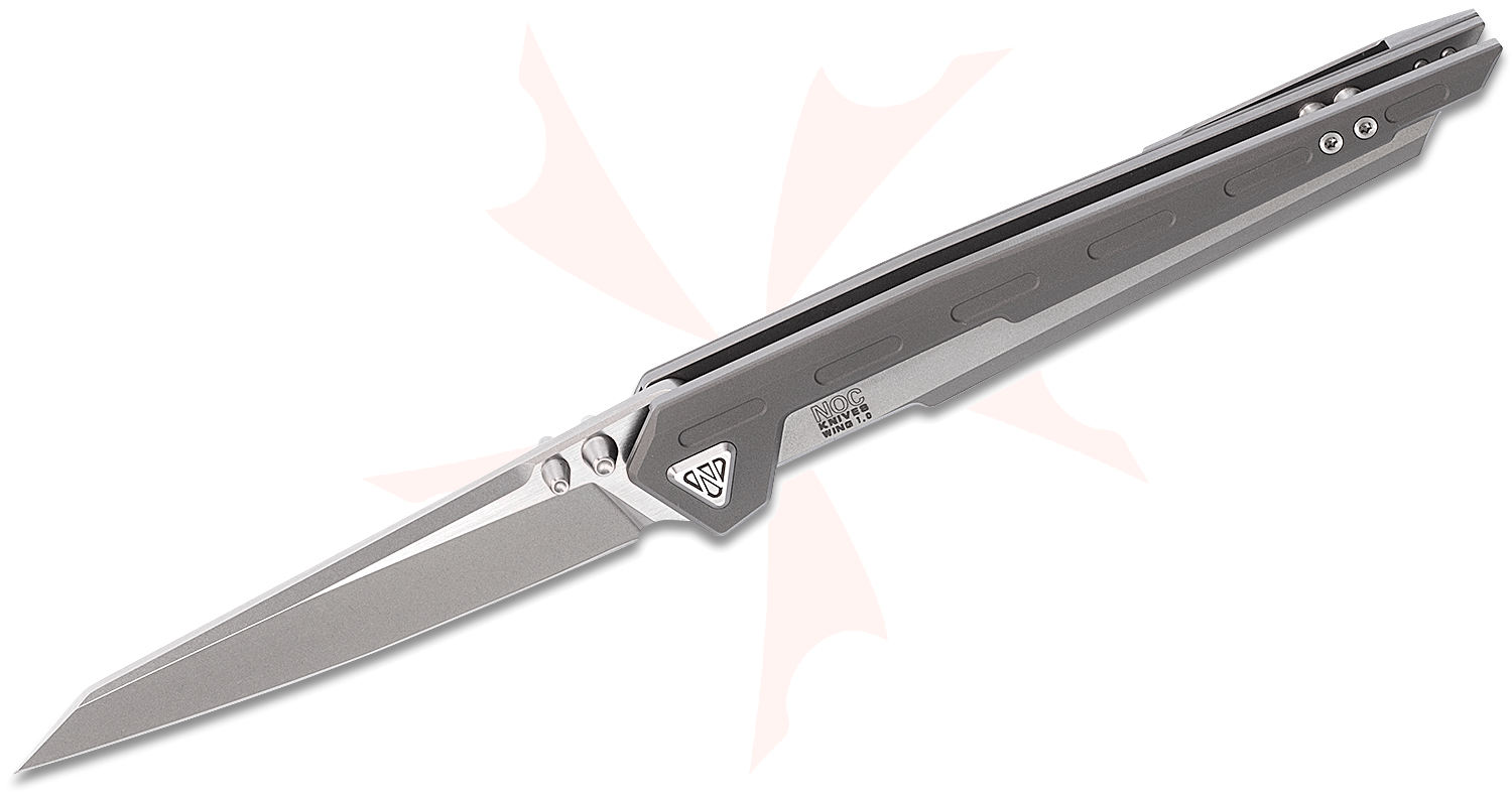 NOC Knives Wing Folding Knife 3.75" M390 Stonewashed Blade, Gray ...