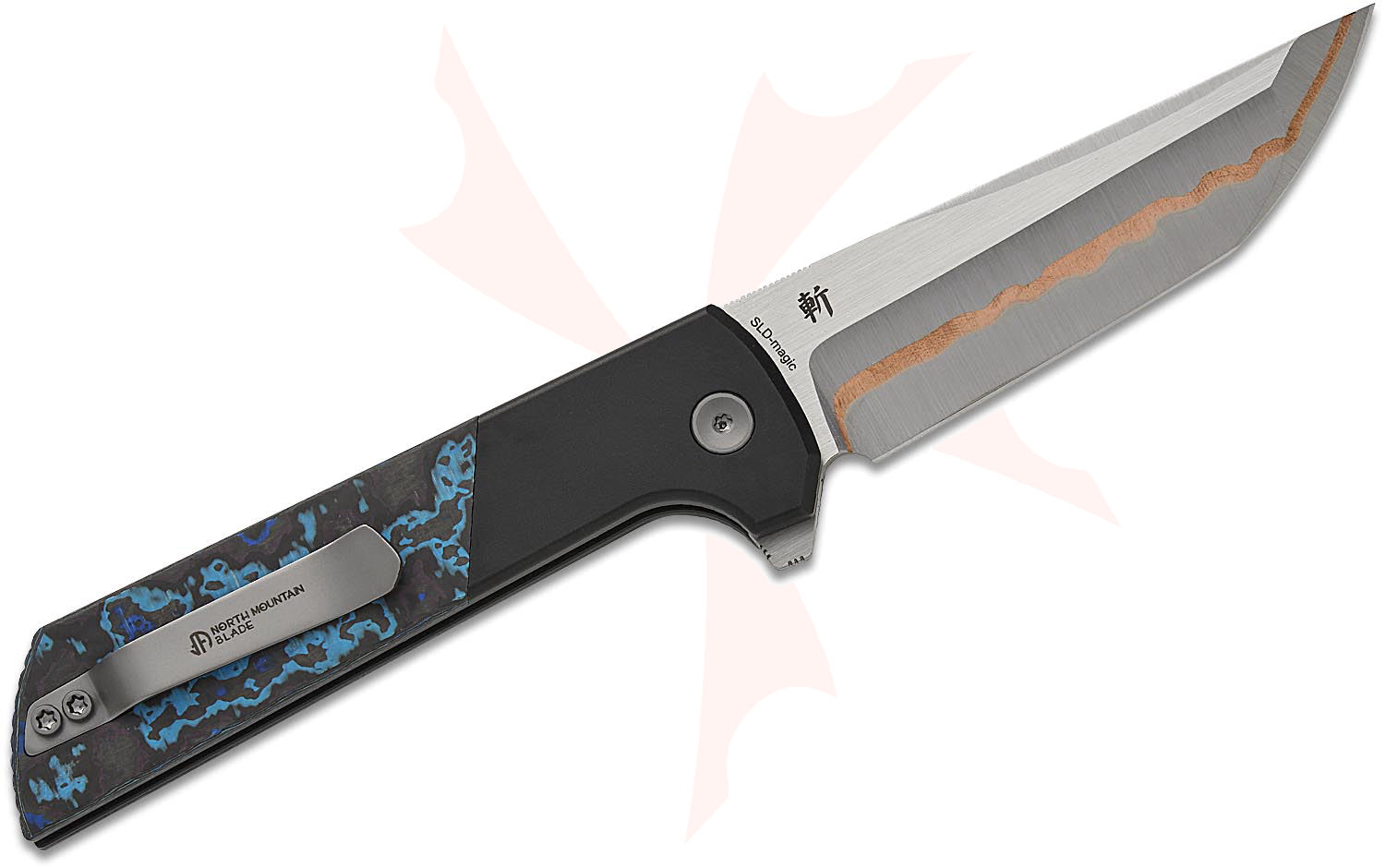 North Mountain Blade Chop 2 Button Lock Flipper Knife 3.5" SLD/Copper ...